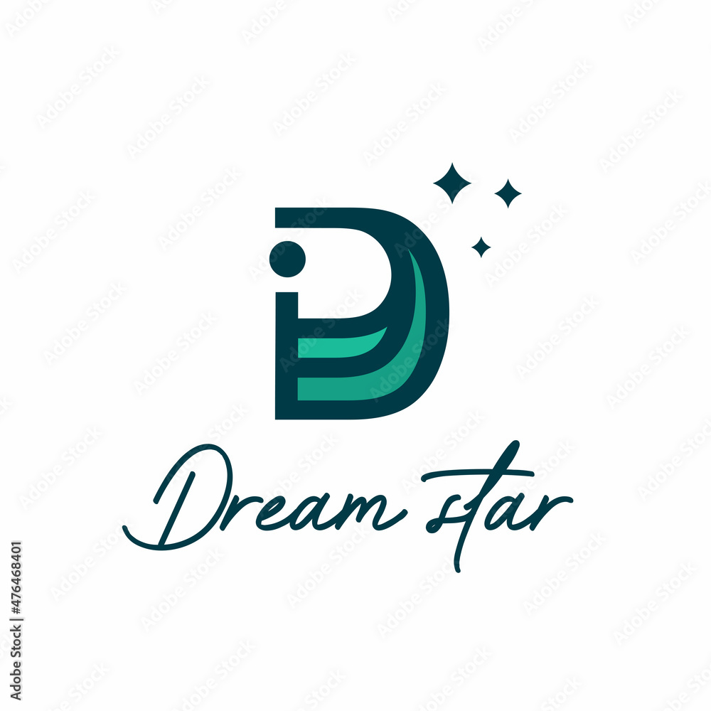letter futuristic alfabet D and I logo, suitable for media brands names ...