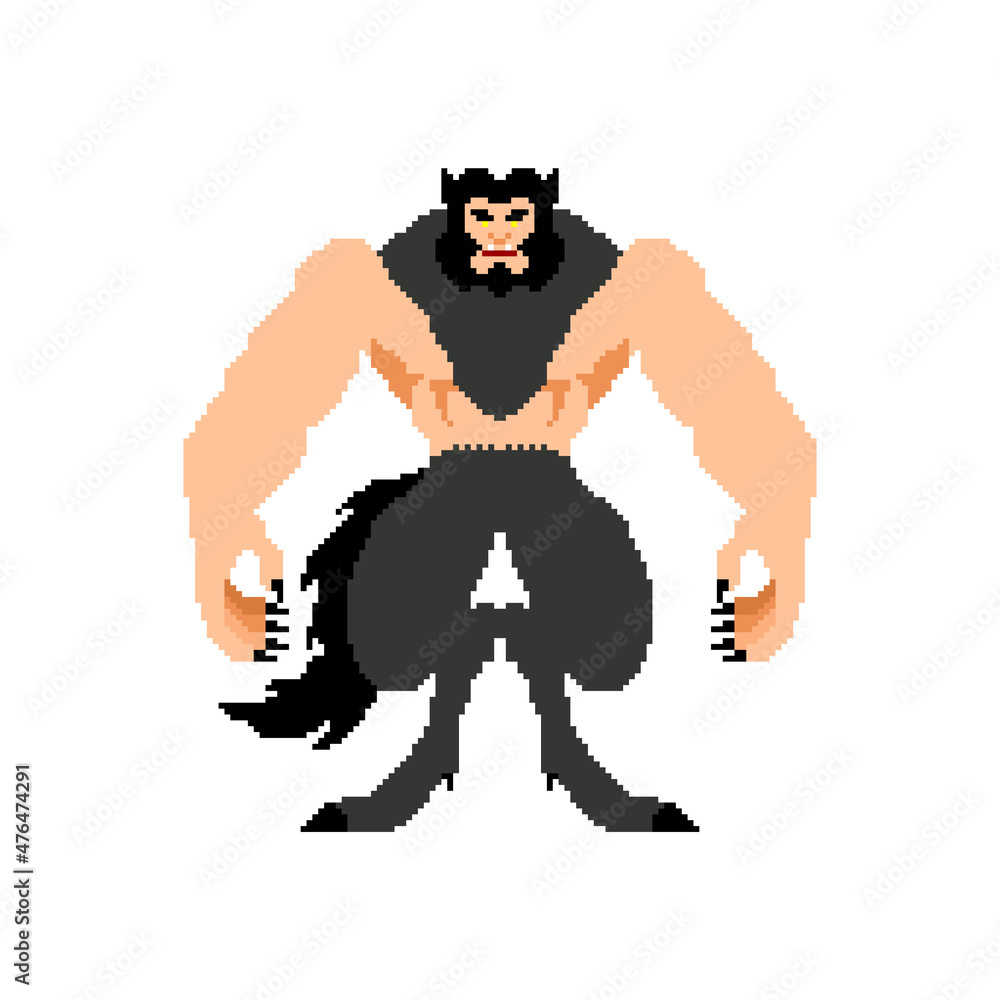 Werewolf pixel art. pixelated werwolf Monster. 8 bit wolfman ...