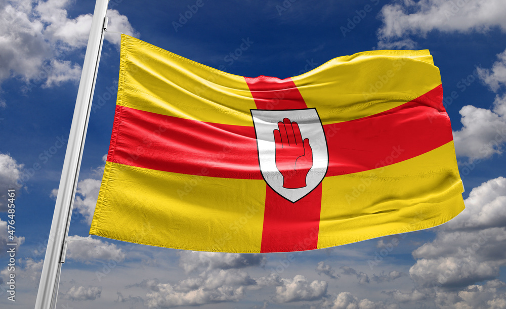 The flag of Ulster is a historic banner based on the coat of arms of ...