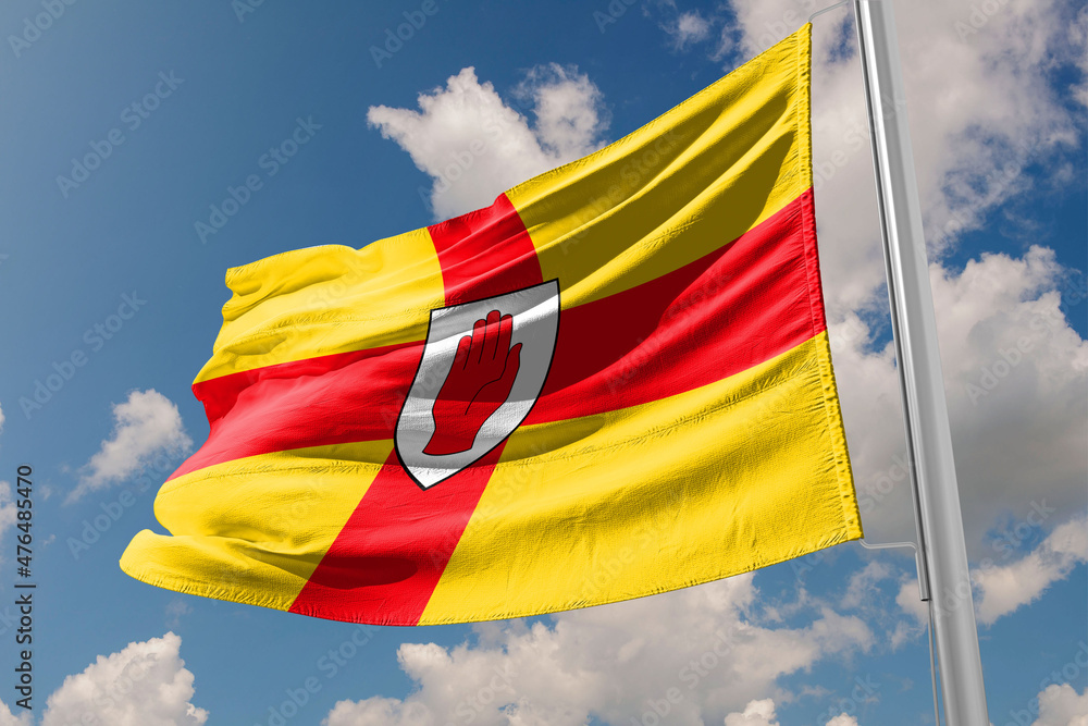 The flag of Ulster is a historic banner based on the coat of arms of ...