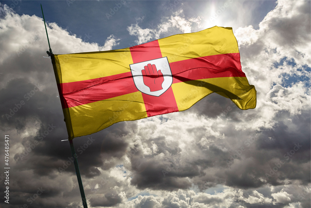 The flag of Ulster is a historic banner based on the coat of arms of ...