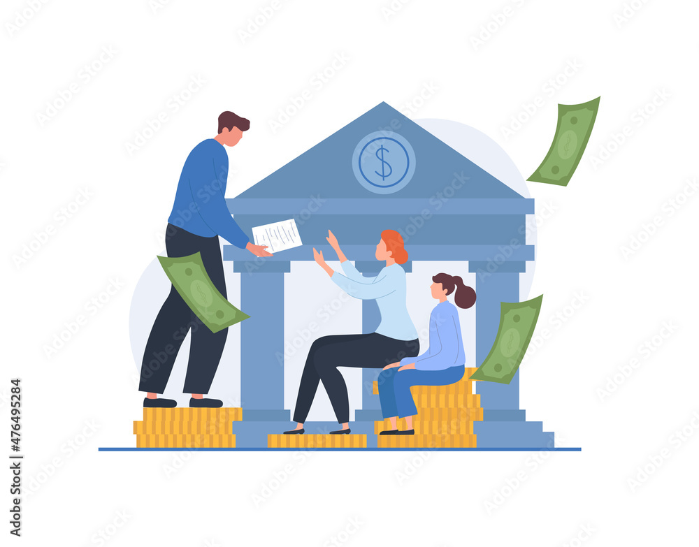 Vektorov Grafika Childcare Subsidy Concept Man Brings Money To vektorov-grafika-childcare-subsidy-concept-man-brings-money-to