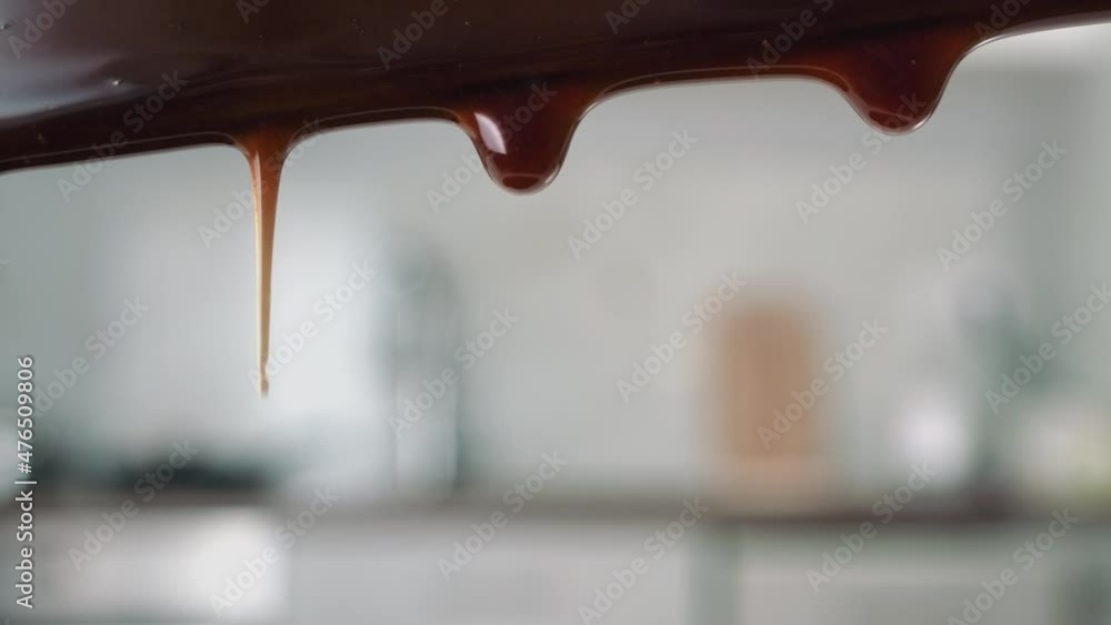 Seamless dripping melted liquid chocolate and salty caramel drops sweet ...