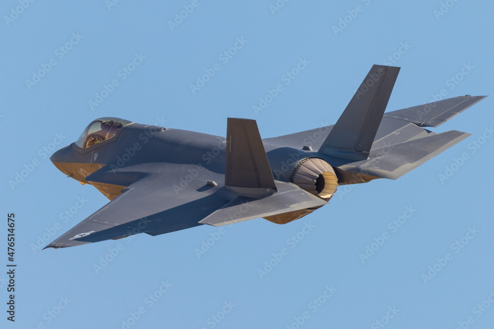 Extremely close side view of a F-35C flying Stock Photo | Adobe Stock