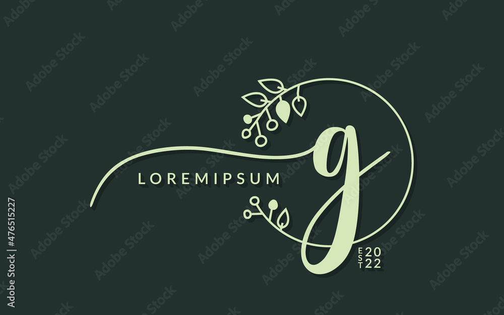 Handwritten Signature monogram Letter g calligraphic vector graphic ...