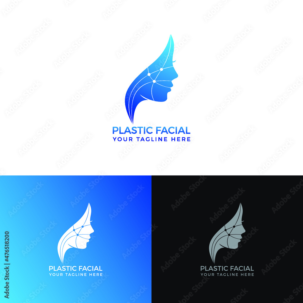 plastic Facial-Facial plastic surgery icon. Isolated aesthetic and ...