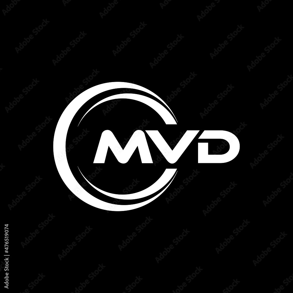 MVD letter logo design with black background in illustrator, vector ...