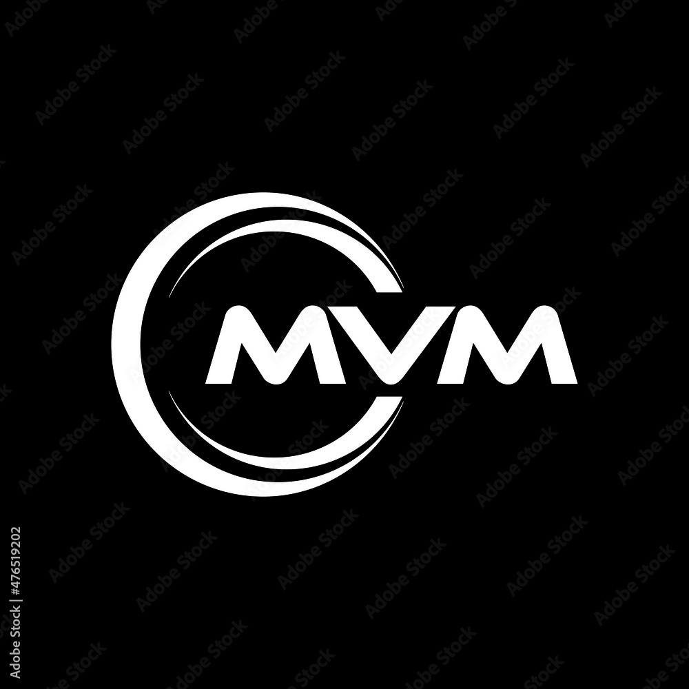 MVM letter logo design with black background in illustrator, vector ...