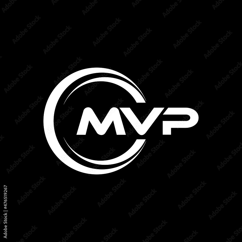 MVP letter logo design with black background in illustrator, vector ...