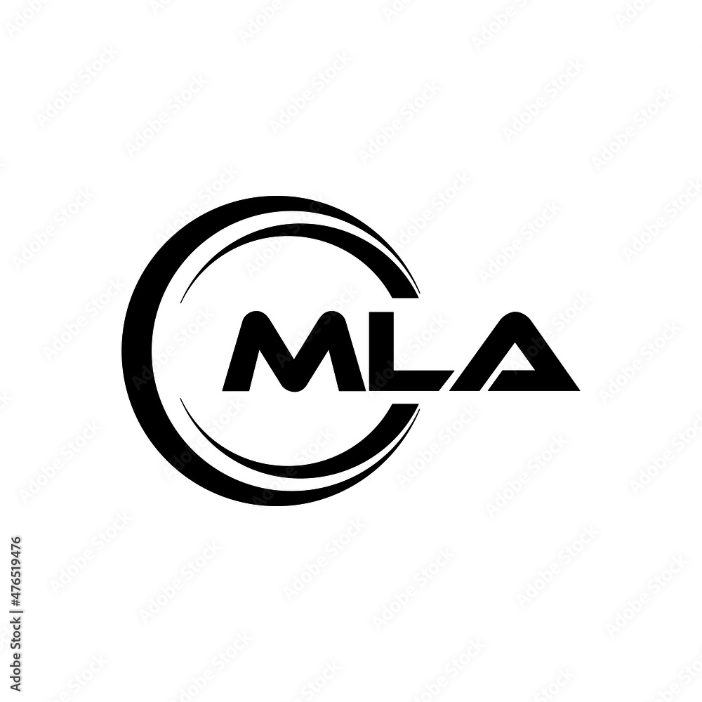MLA letter logo design with white background in illustrator, vector ...