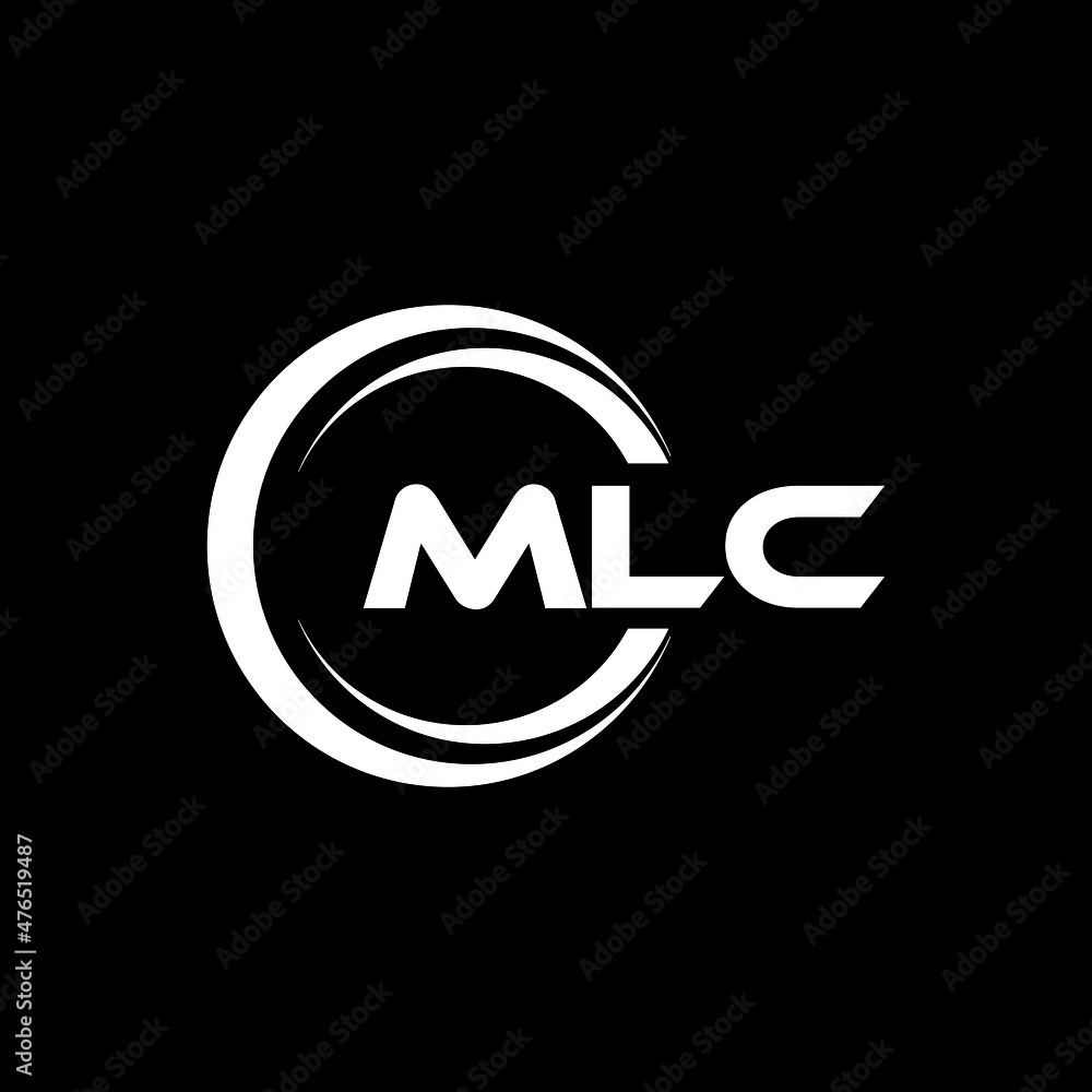 MLC letter logo design with black background in illustrator, vector ...