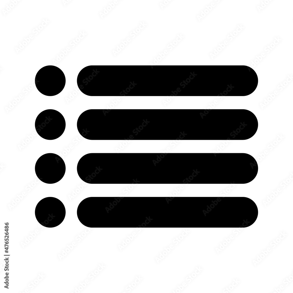 Black menu bar icon. Vector. Stock Vector | Adobe Stock