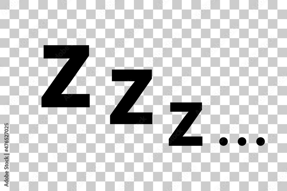Sleep icon of zzz on transparent background. Vector. Stock Vector ...