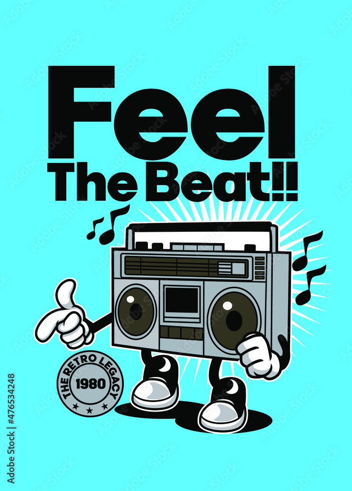 Retro Boombox Cartoon