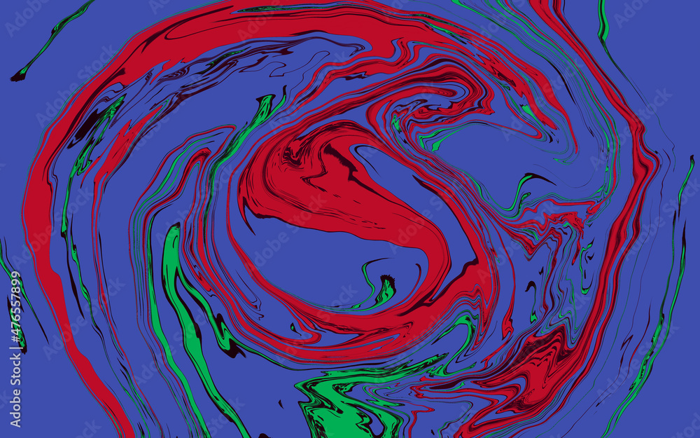 Abstract wavy vibrant facture. Splashed liquid paints. Psychedelic ...