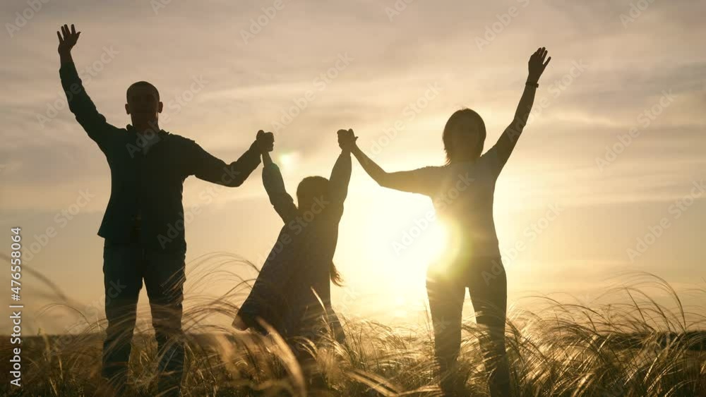 teamwork. team happy family community holding hands together silhouette ...