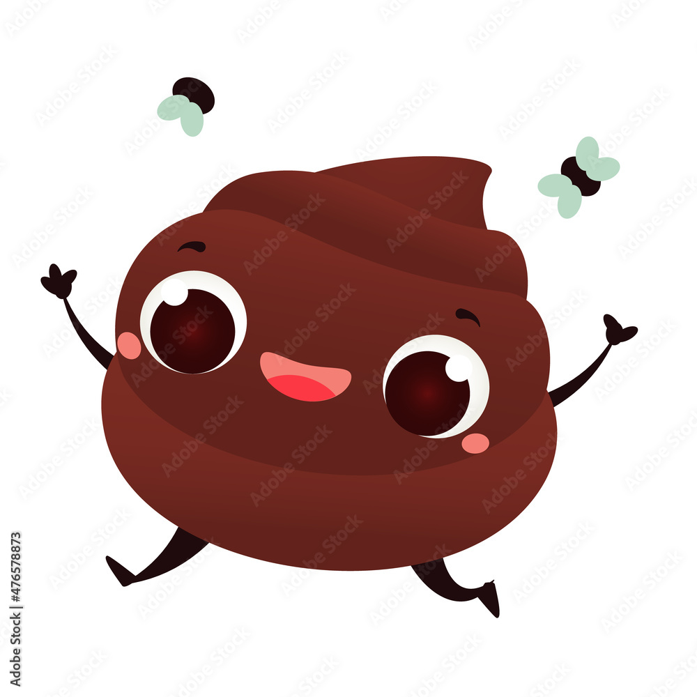 Cute funny poop. Happy cartoon Turd vector clip art Stock Vector ...