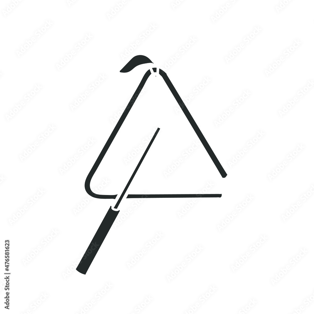 Musical Triangle Icon Silhouette Illustration. Instrument Angle Vector ...