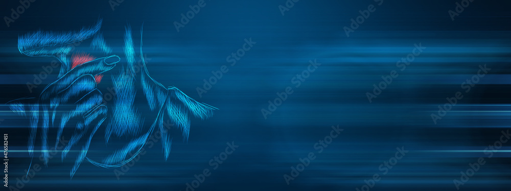 sore throat. illustration on blue background Stock Illustration | Adobe ...