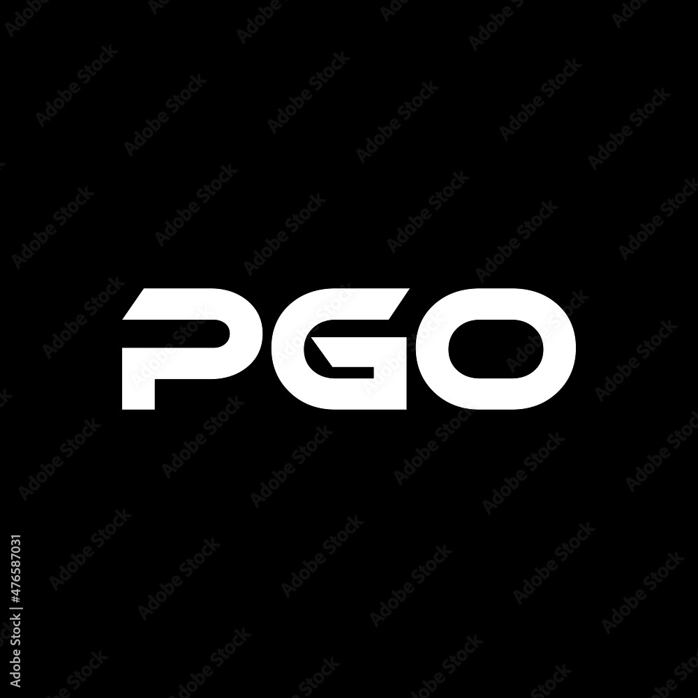 PGO letter logo design with black background in illustrator, vector ...