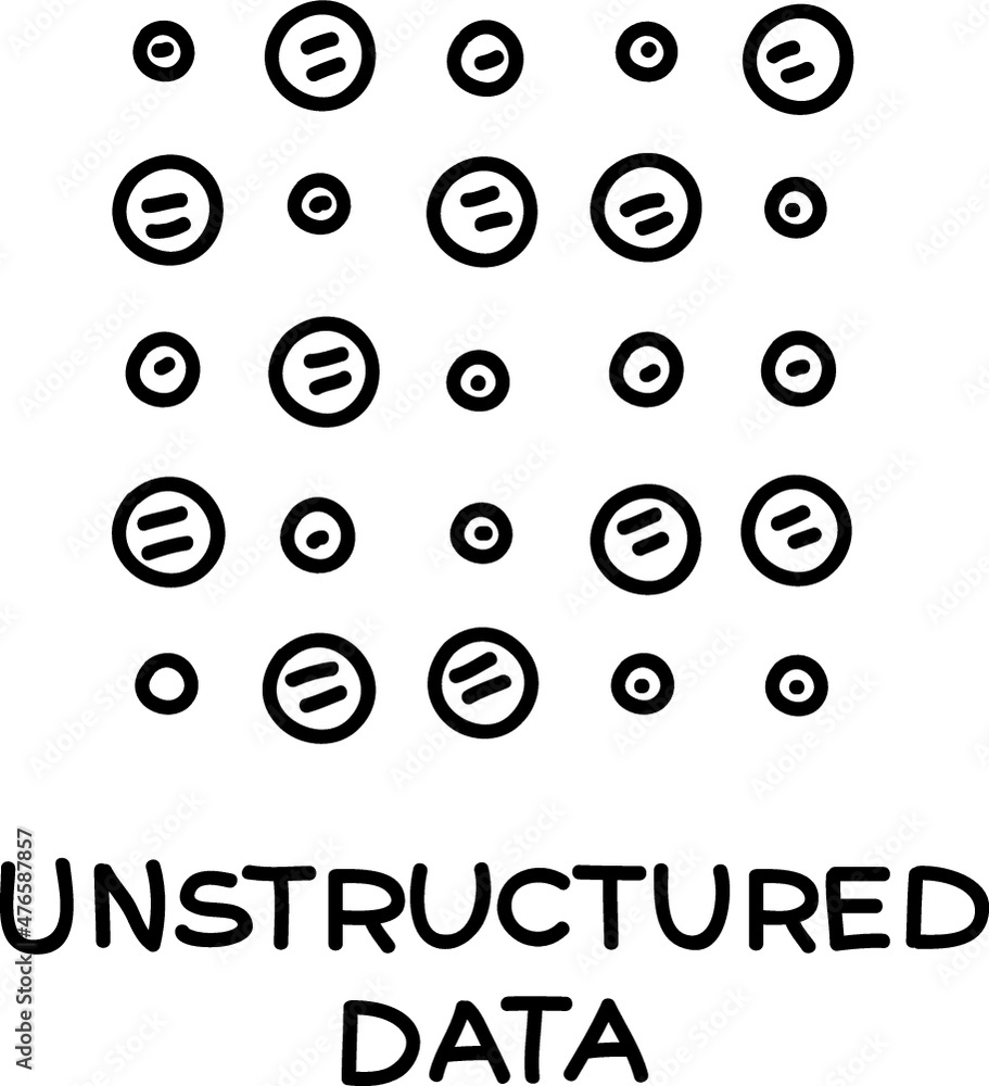 Unstructured data. The square consists from the circles with the ...