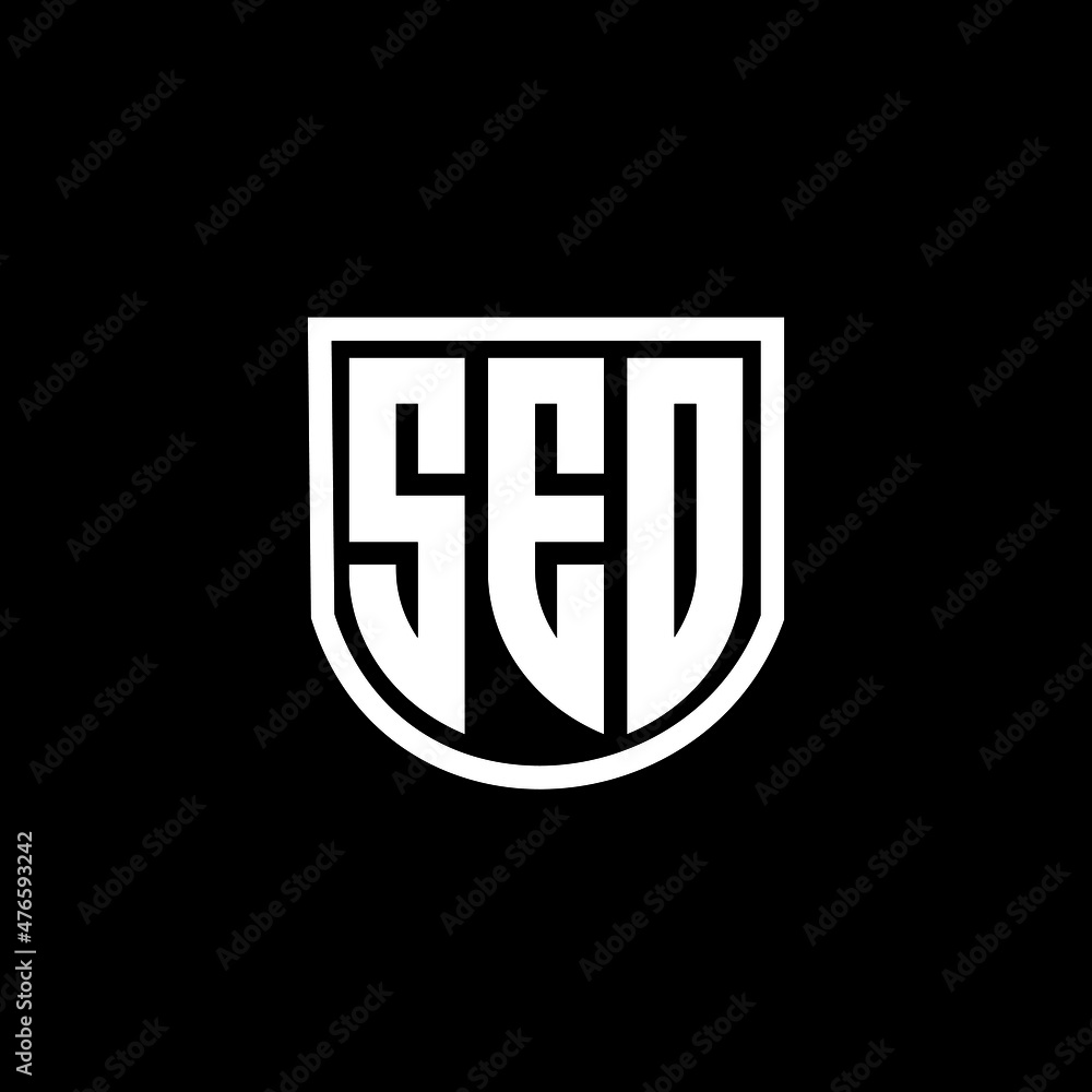 SED letter logo design with black background in illustrator, vector ...