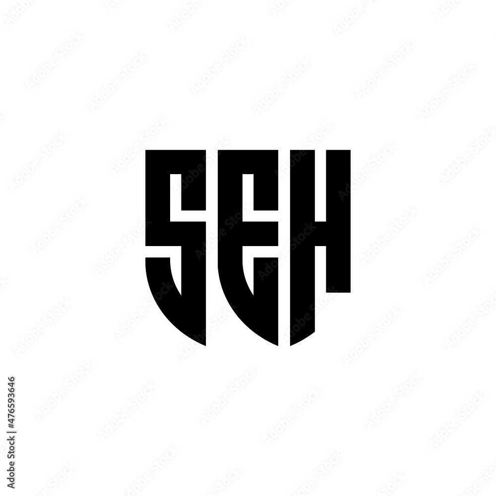 SEH letter logo design with white background in illustrator, vector ...