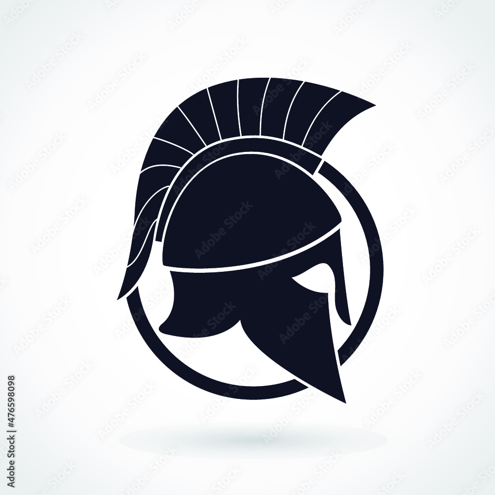 corinthian greek spartan helmet silhouette symbol Stock Vector | Adobe ...