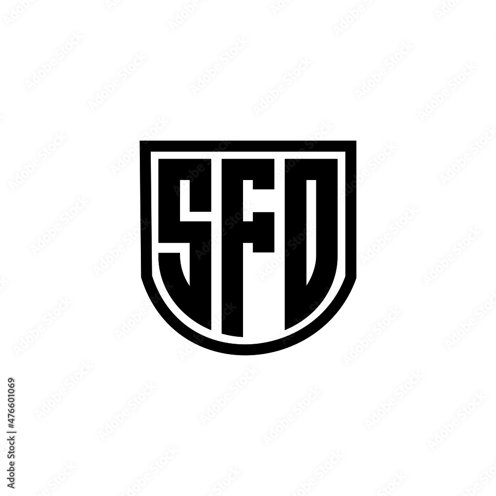 SFD letter logo design with white background in illustrator, vector ...