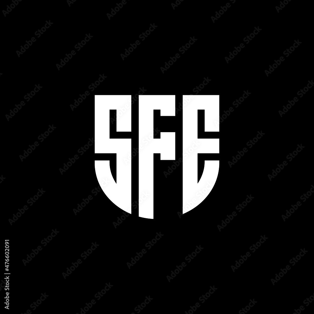 SFE letter logo design with black background in illustrator, vector ...