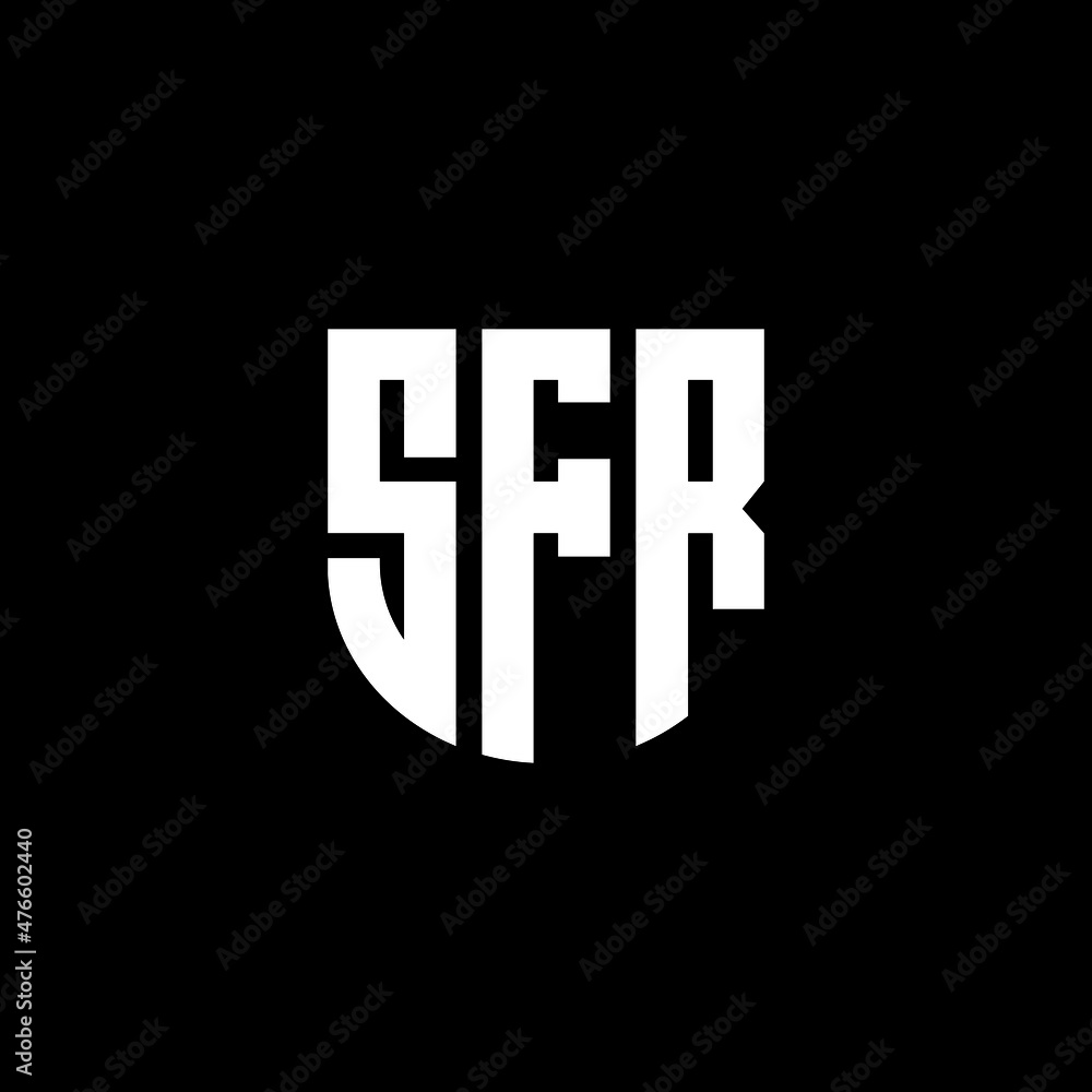 SFR letter logo design with black background in illustrator, vector ...