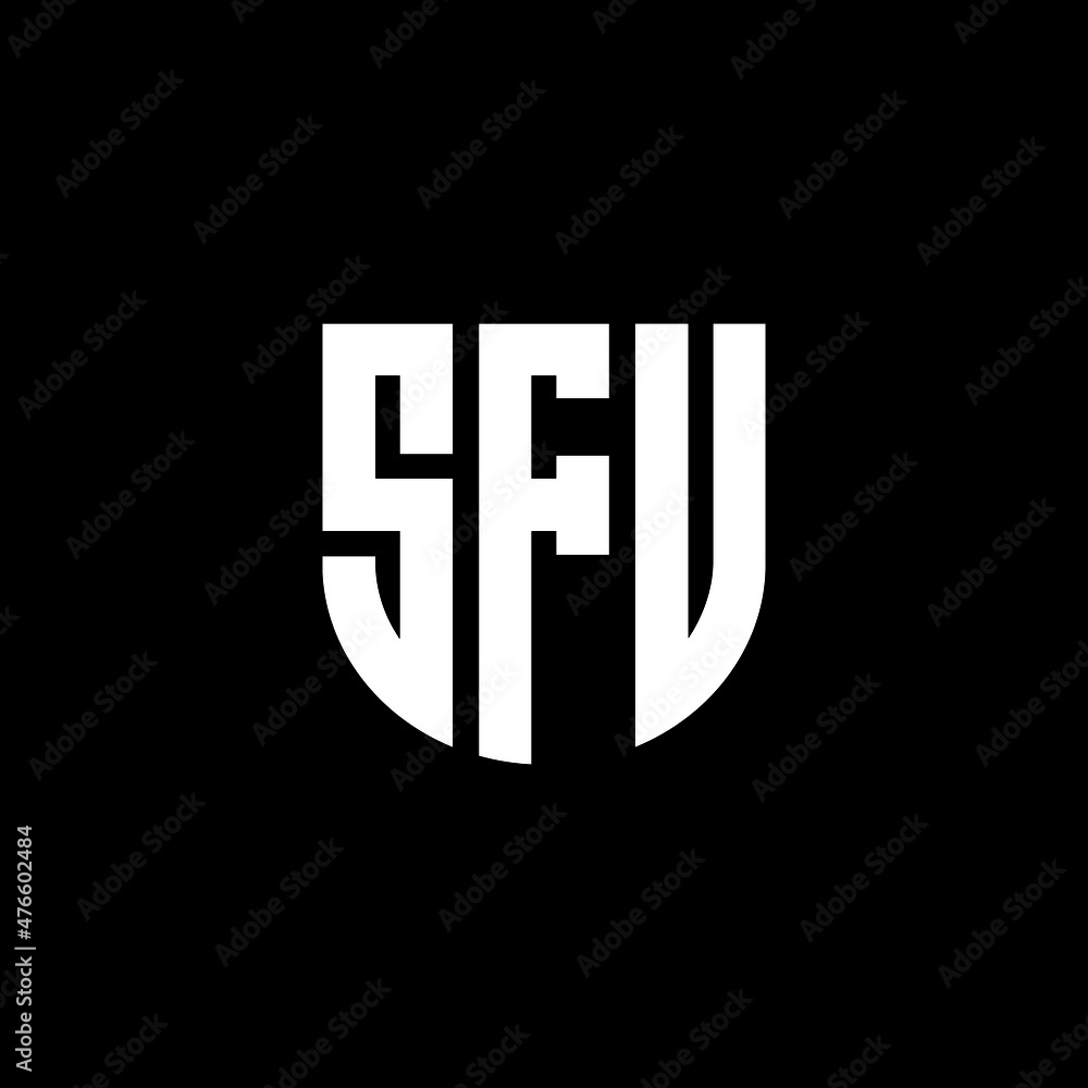 SFU letter logo design with black background in illustrator, vector ...