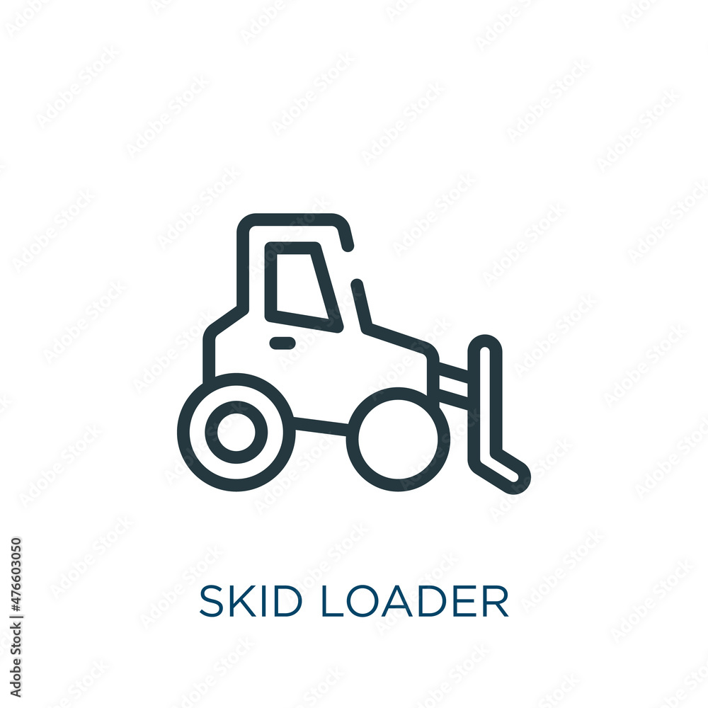skid loader thin line icon. loader, construction linear icons from ...