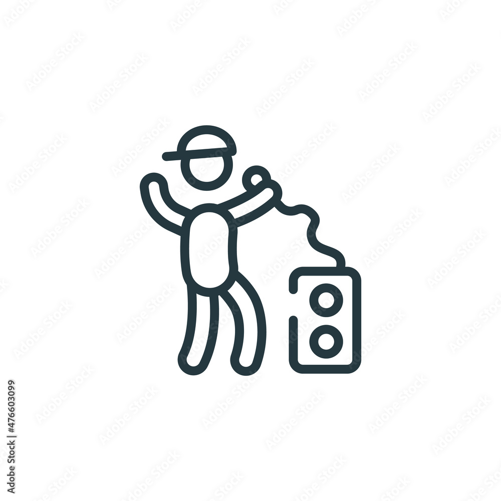 beatboxing thin line icon. beatbox, radio linear icons from activity ...