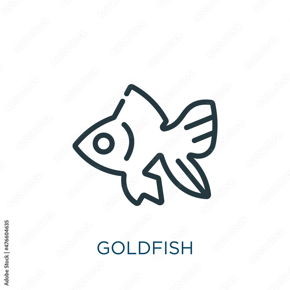 goldfish thin line icon. water, underwater linear icons from sea life ...