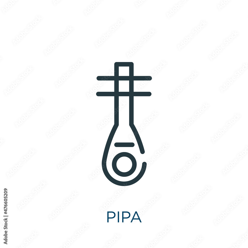 pipa thin line icon. kite, holiday linear icons from asian concept ...