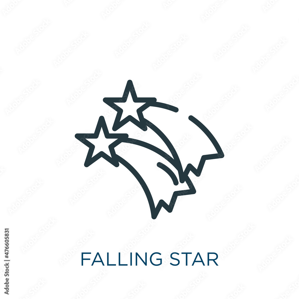 falling star thin line icon. falling, shooting linear icons from ...