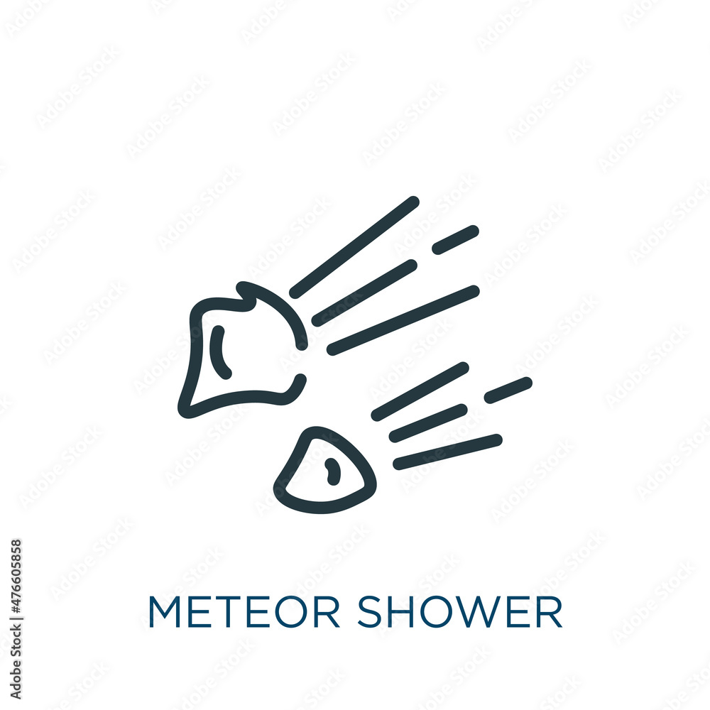 meteor shower thin line icon. space, meteor linear icons from astronomy ...
