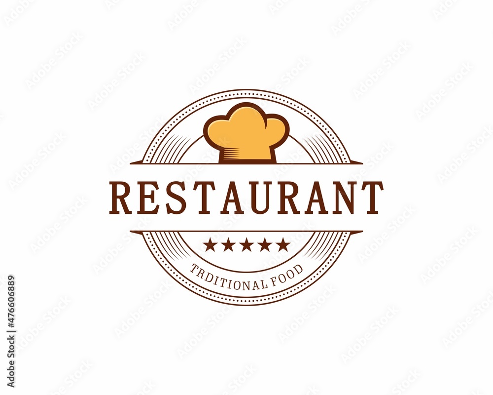 Restaurant traditional food logo template Stock Vector | Adobe Stock