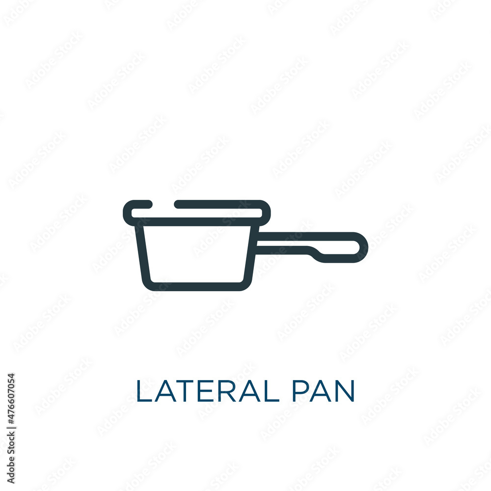 lateral pan thin line icon. bag, lateral linear icons from bistro and ...
