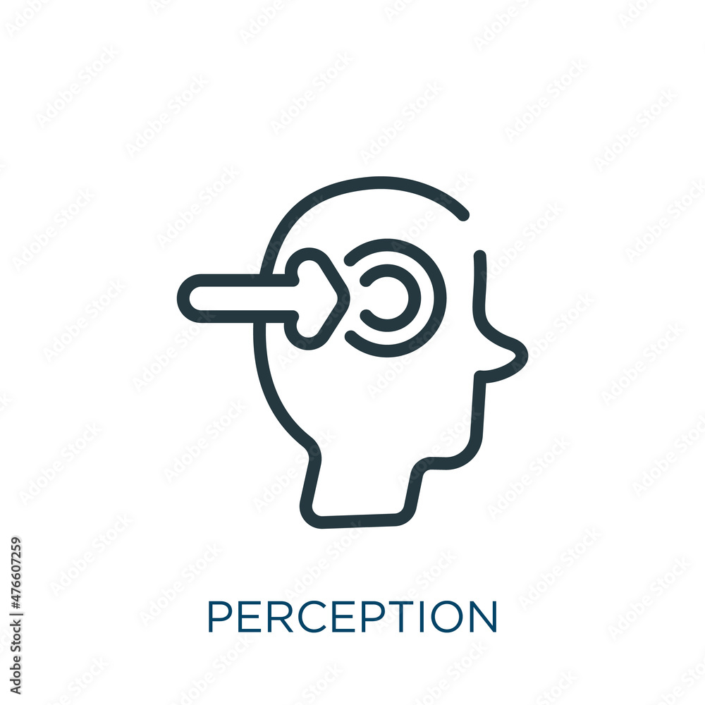 perception thin line icon. human, anatomy linear icons from brain process concept isolated ...
