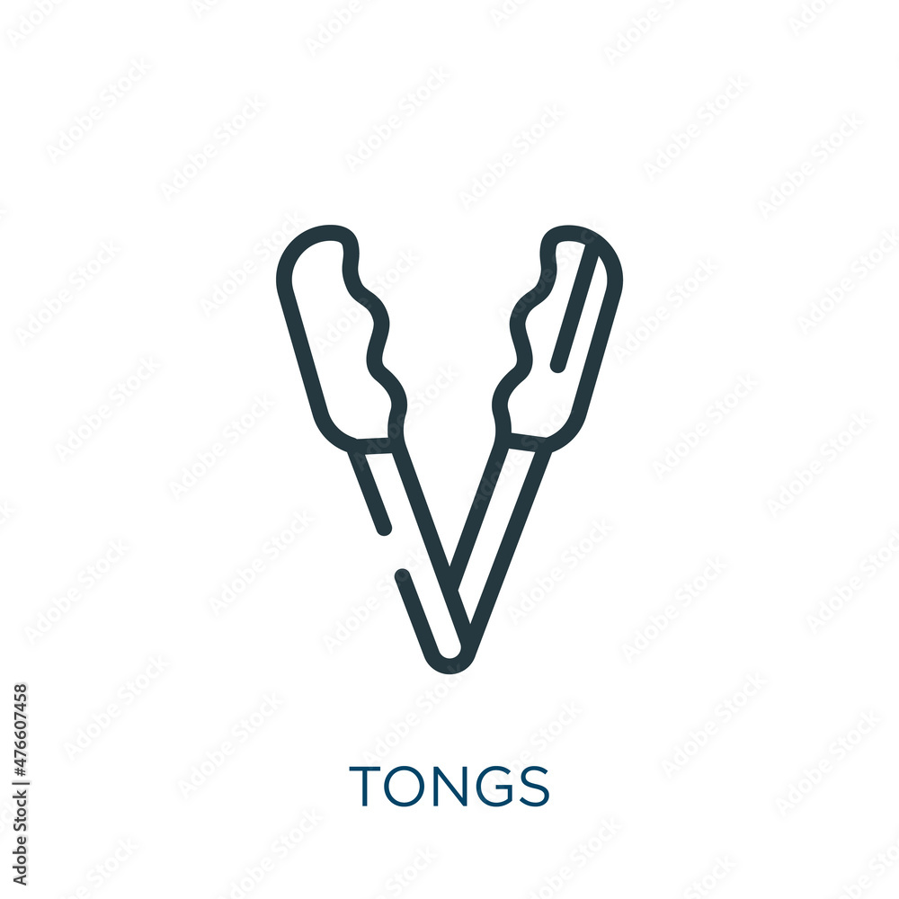 tongs thin line icon. equipment, hammer linear icons from bakery ...