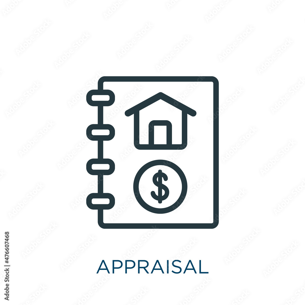 appraisal thin line icon. success, button linear icons from real estate ...