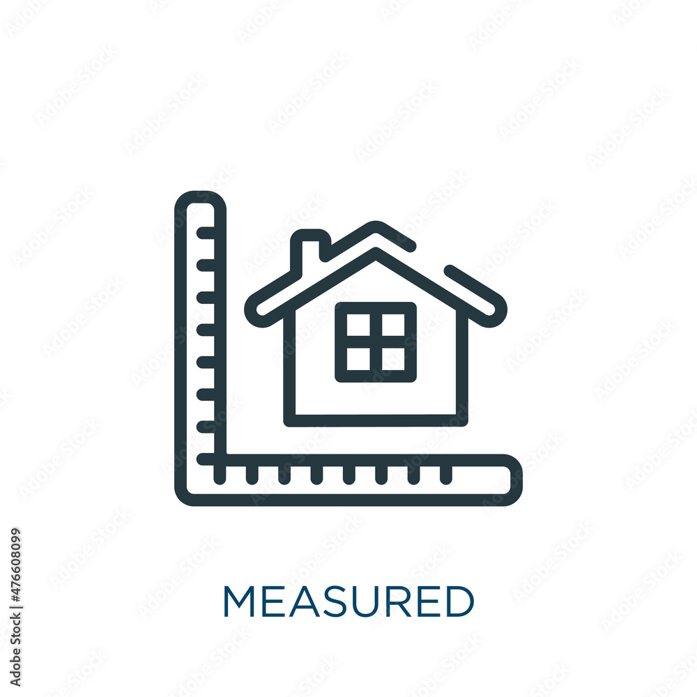 measured thin line icon. measurement, equipment linear icons from real ...