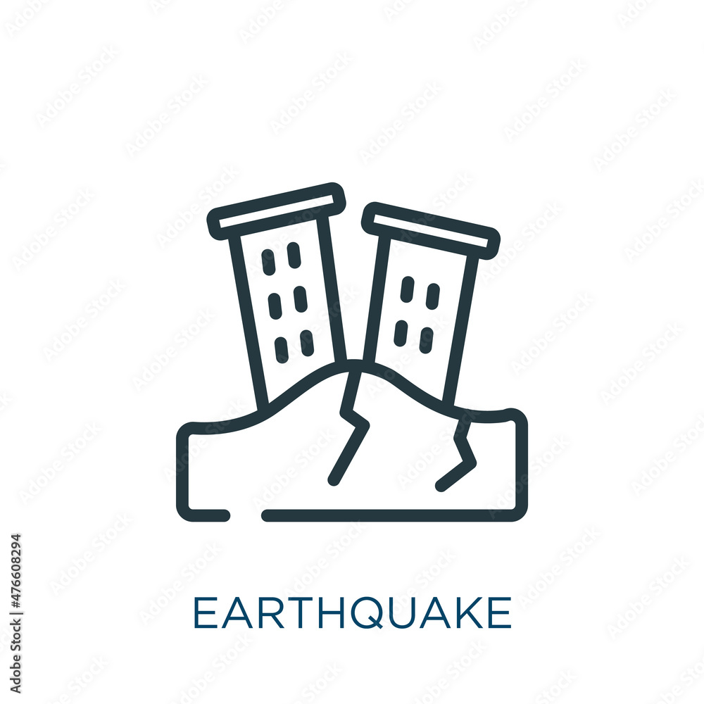 earthquake thin line icon. disaster, danger linear icons from ...