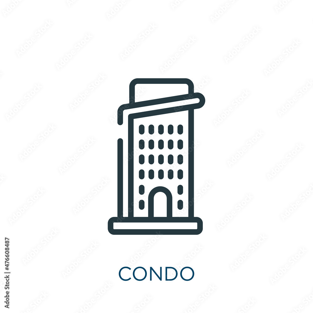condo thin line icon. estate, house linear icons from buildings concept ...