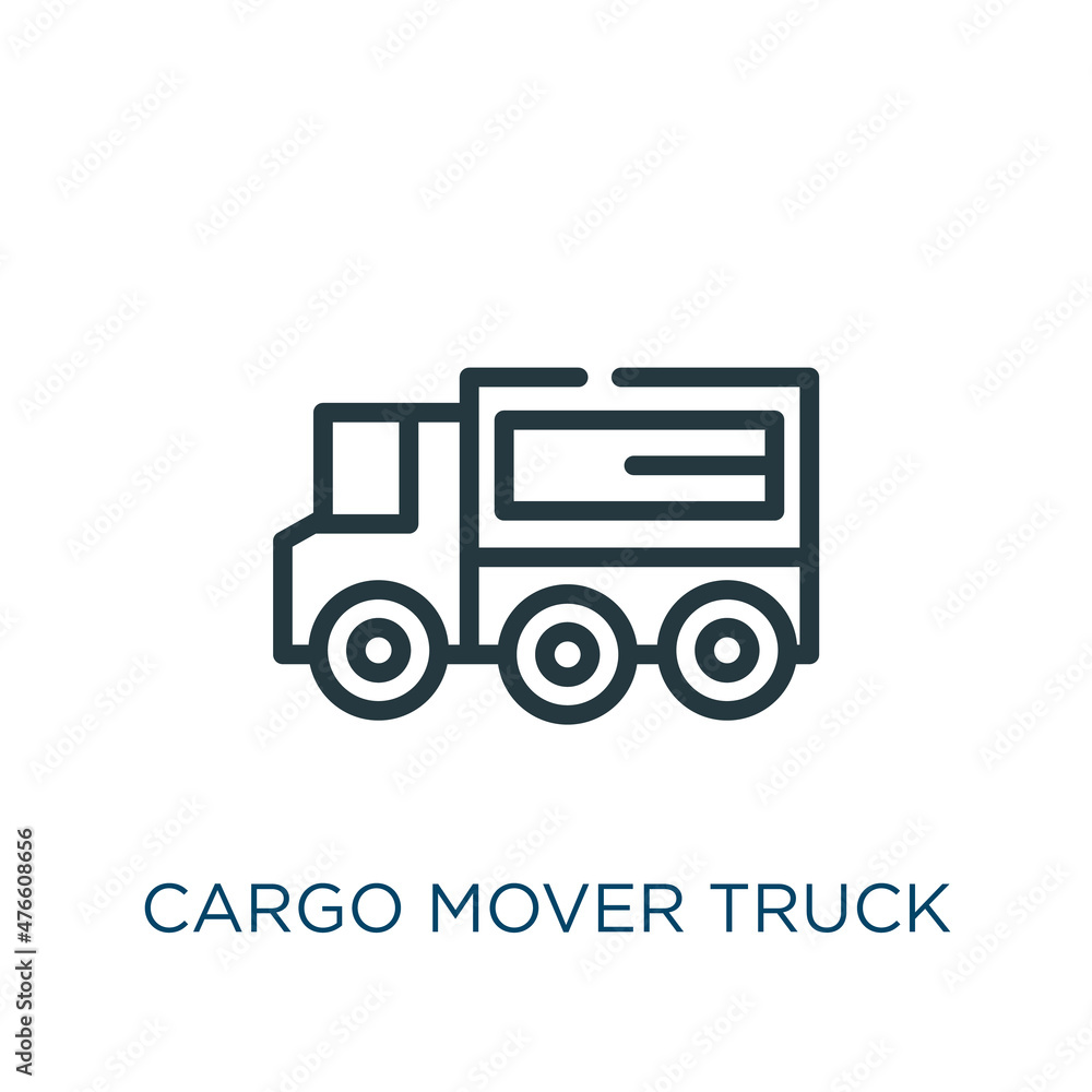 cargo mover truck thin line icon. cargo, delivery linear icons from ...