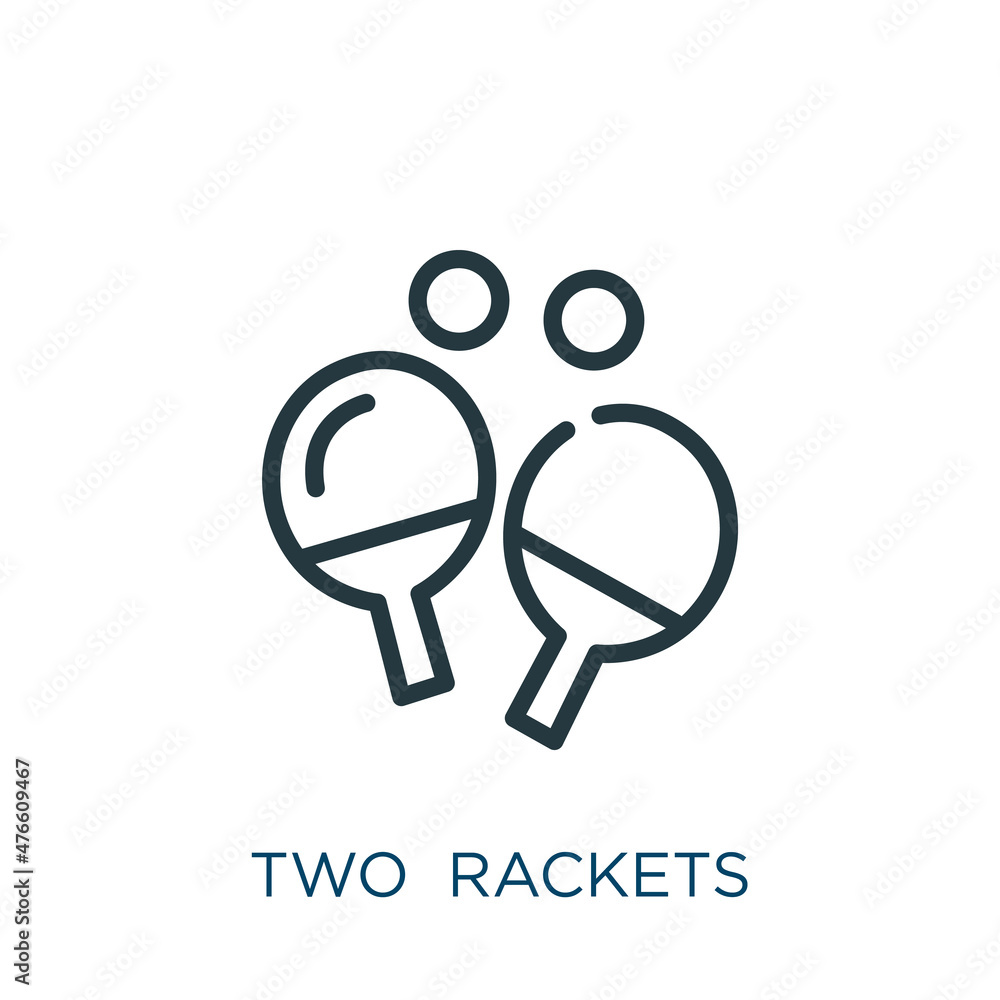 two rackets thin line icon. play, activity linear icons from educative ...
