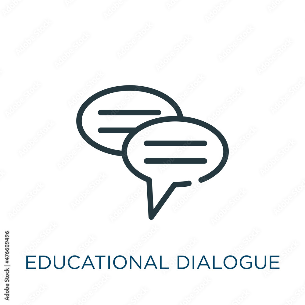 educational dialogue thin line icon. education, communication linear ...