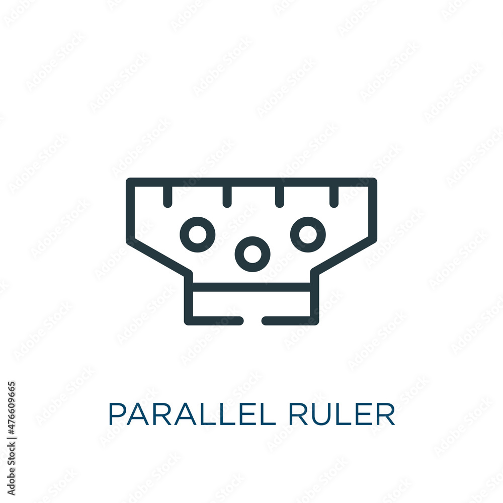 parallel ruler thin line icon. parallel, mechanical linear icons from ...